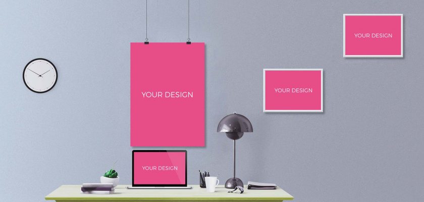 Posters with Laptop Mockup