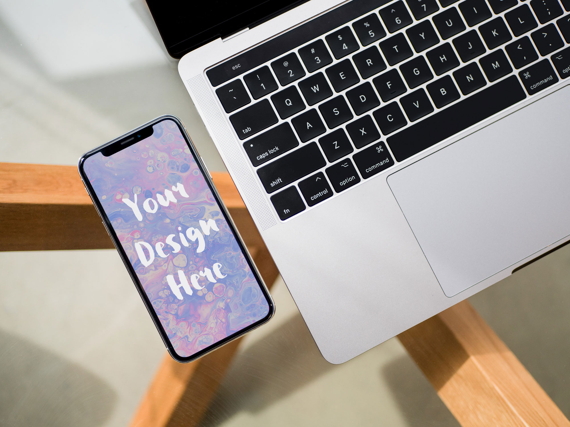IPhone Next To MacBook Pro Mockup Premium Free Mockup Mckups