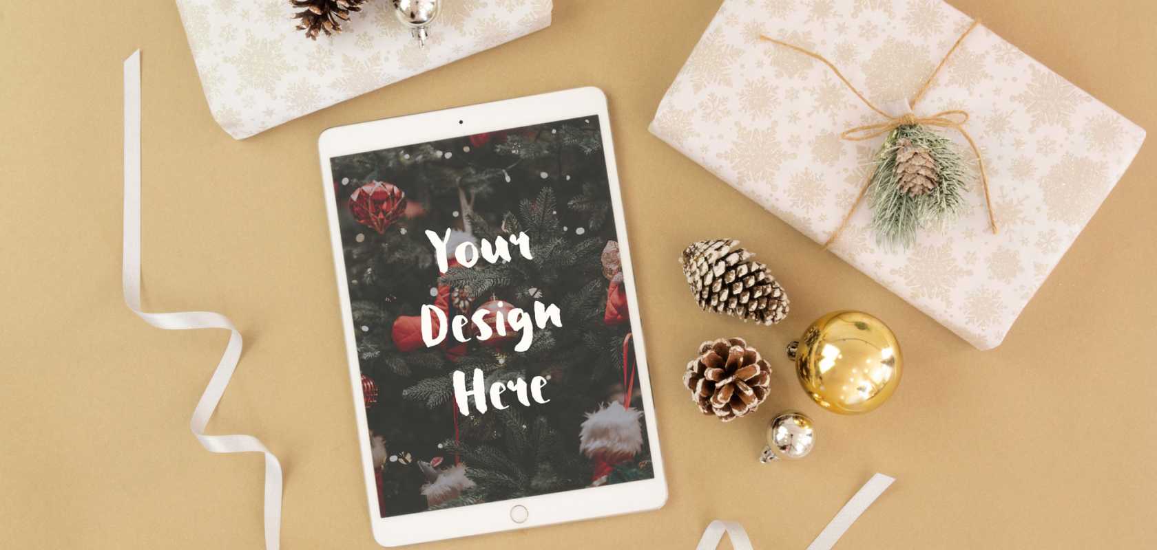 Christmas iPad Mockup | Premium Free Mockup